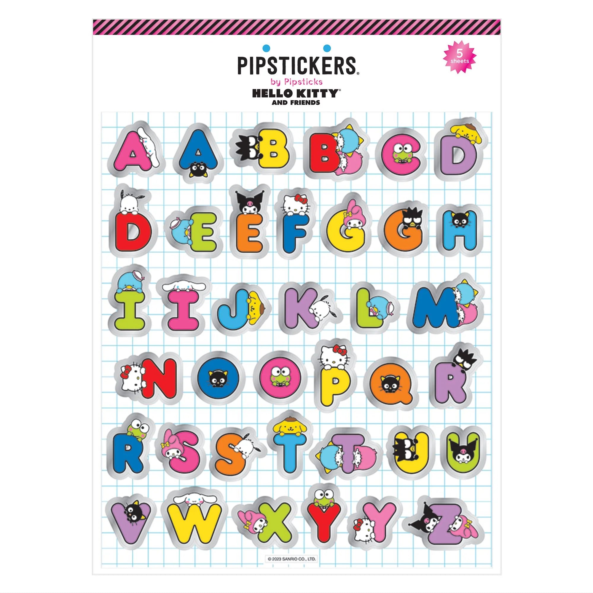 Hello Kitty Pipstickers Sticker Sheet- Alphabet – Pillow-Cat Books
